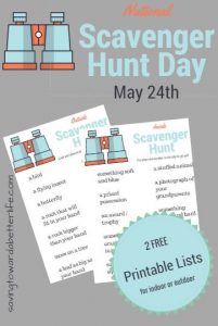National Scavenger Hunt Day May 24th | FREE Printable Scavenger Hunts!