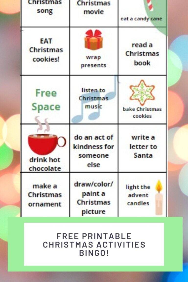 Free Printable Christmas Season Activities BINGO!