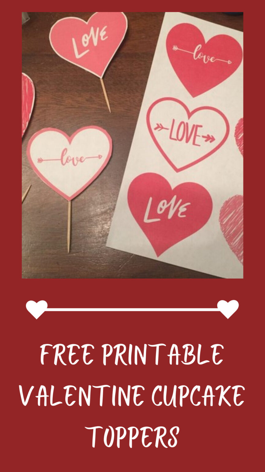 💗 Free Printable Valentine Cupcake Toppers