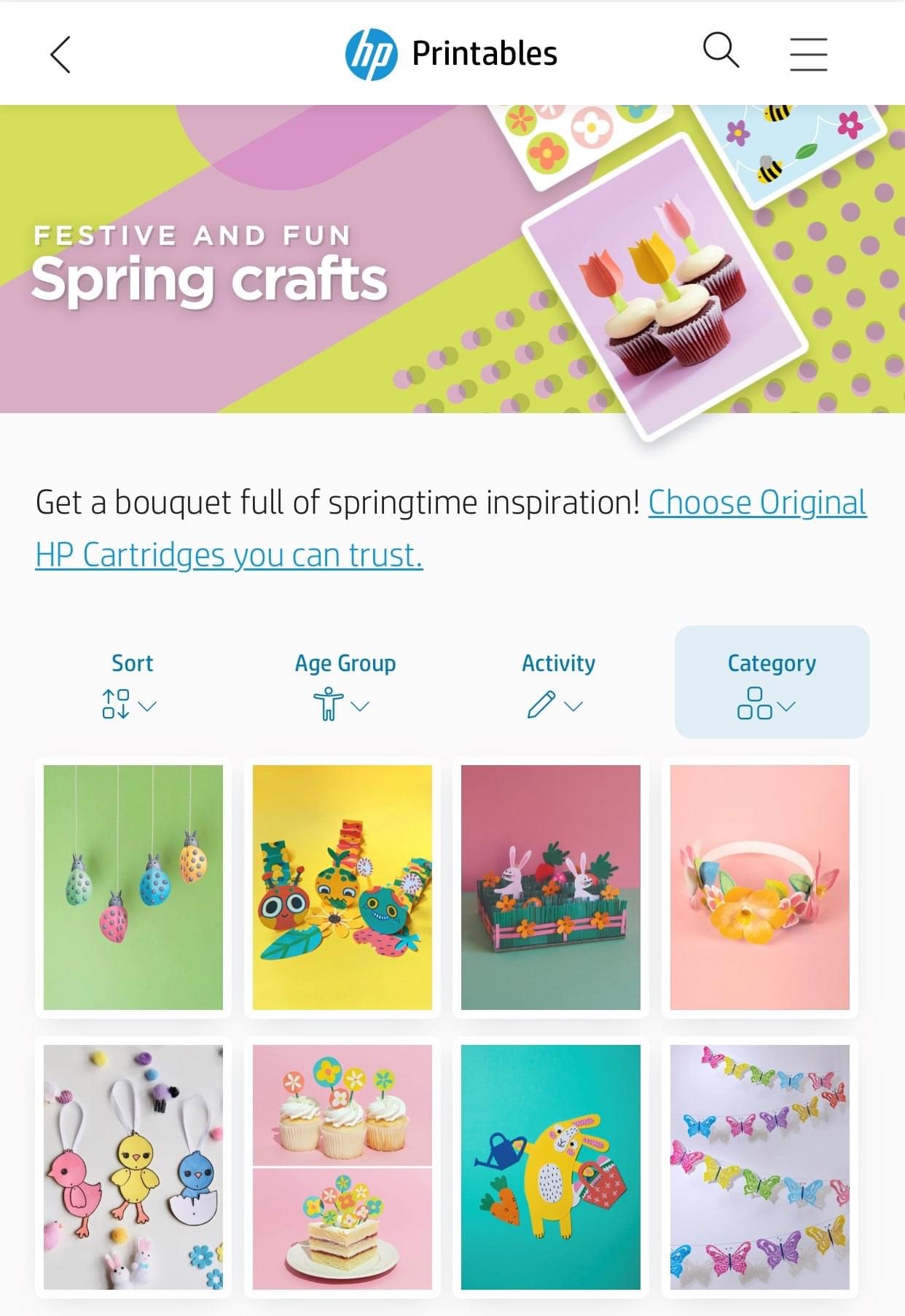 Print Free Spring and Easter Crafts from the HP Smart App!