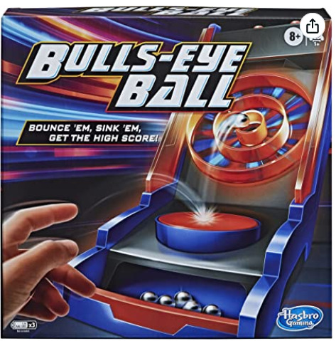 Hasbro Gaming Bulls-Eye Ball Game under eight bucks!