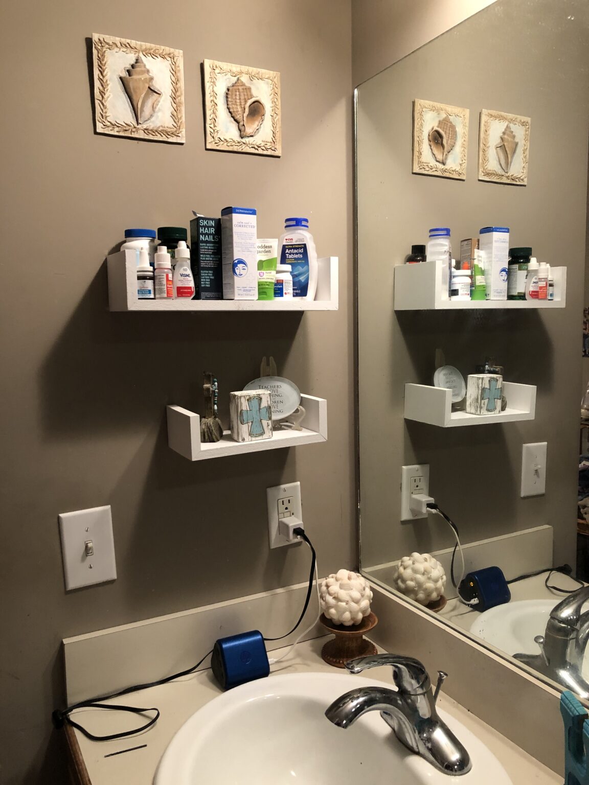 I love these inexpensive shelves from Amazon so much I've bought THREE ...