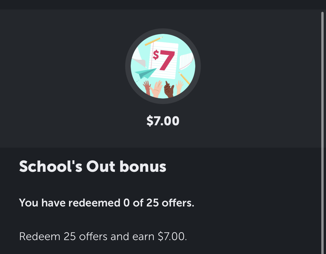 Ibotta $7 School's Out Bonus