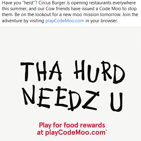 LAST WEEK: Chick-Fil-A Freebies when you play Code Moo!